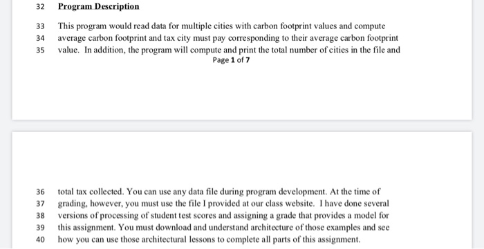 Solved 32 Program Description 33 34 35 This program would | Chegg.com