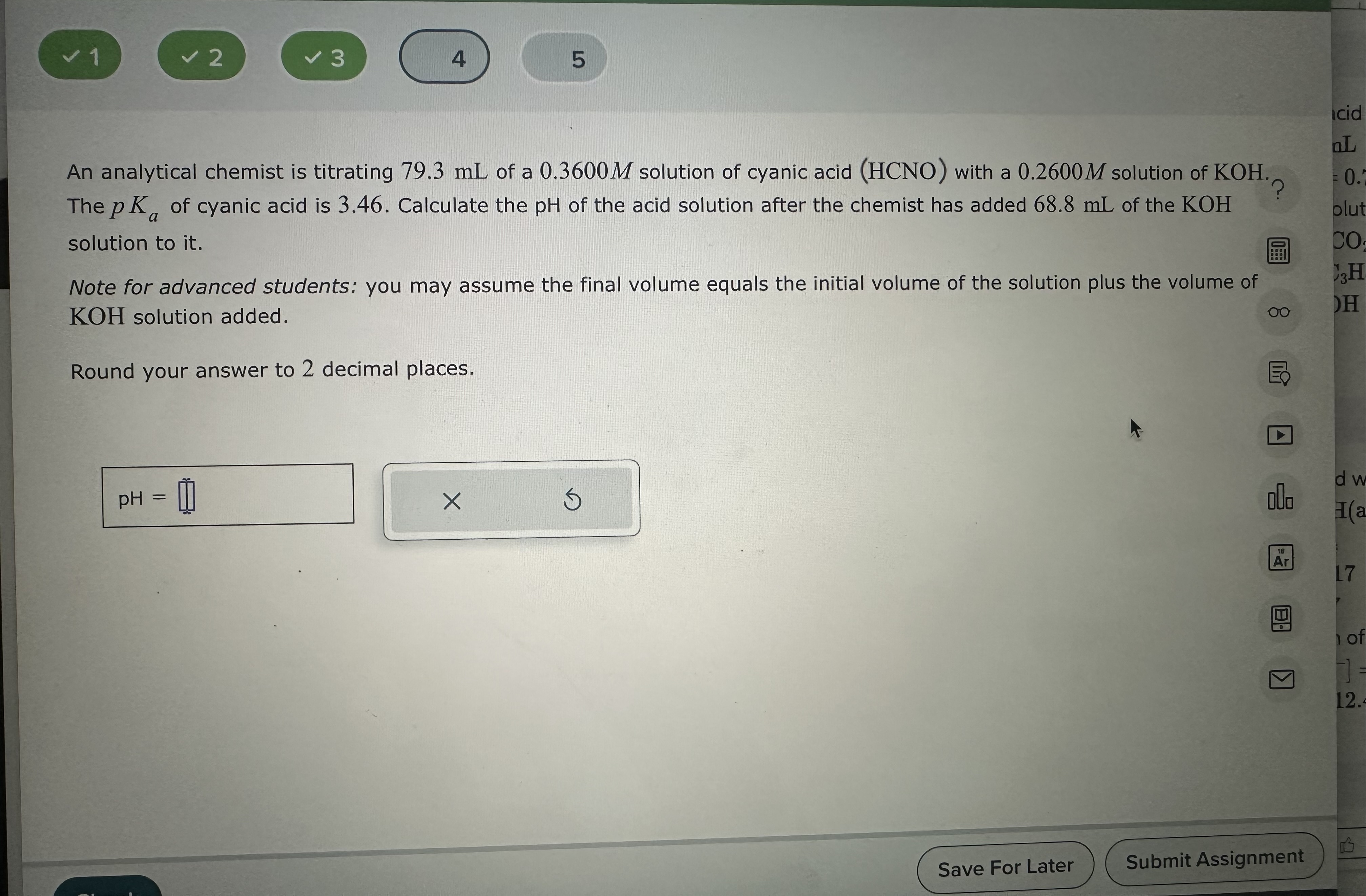 An analytical chemist is titrating 79.3mL ﻿of a | Chegg.com