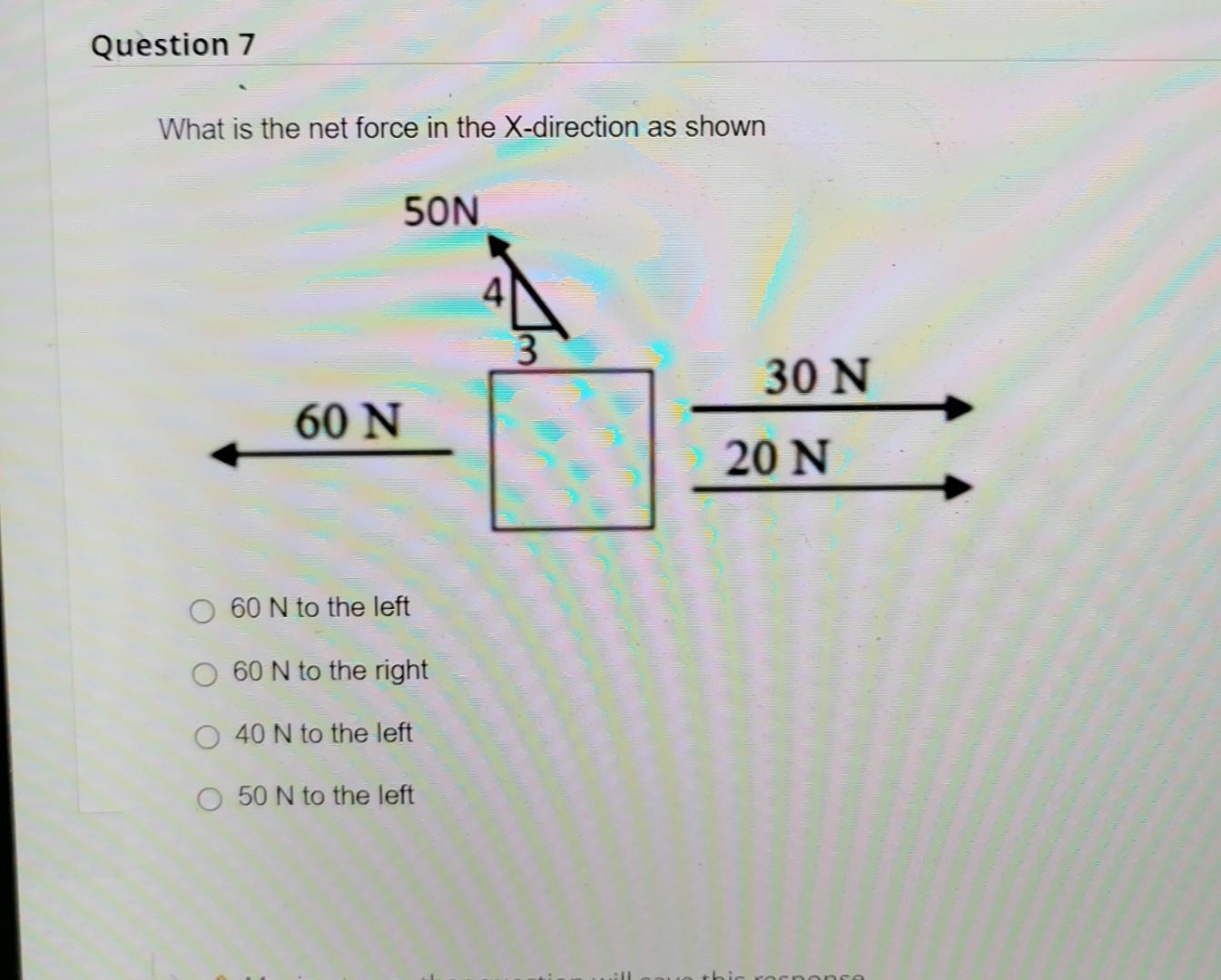 Solved Question 7 What is the net force in the X-direction | Chegg.com