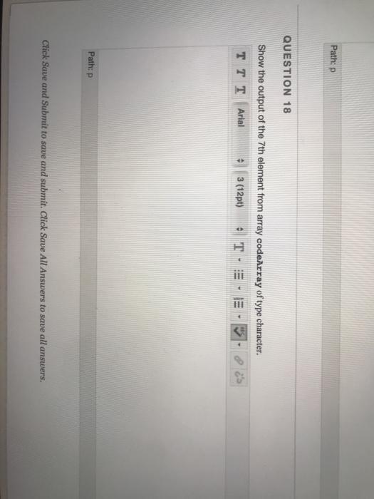 Solved Path: p QUESTION 18 Show the output of the 7th | Chegg.com