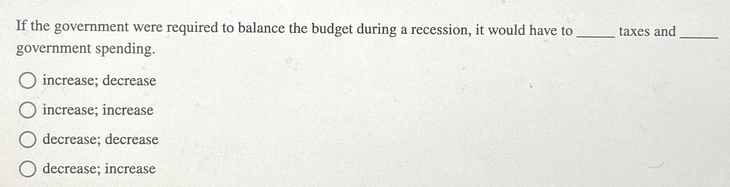 Solved If the government were required to balance the budget | Chegg.com