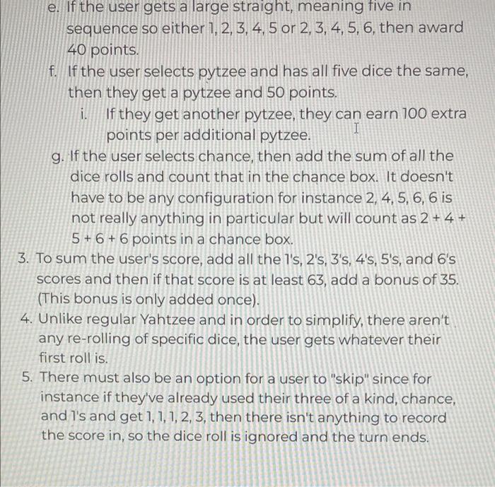 Solved Yahtzee is a dice game where you try to maximize your | Chegg.com
