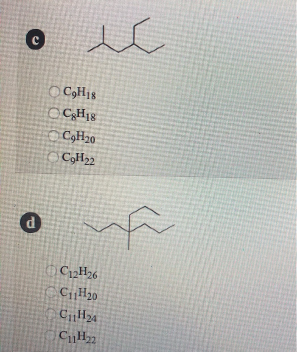Solved Determine the molecular formula for each of the | Chegg.com