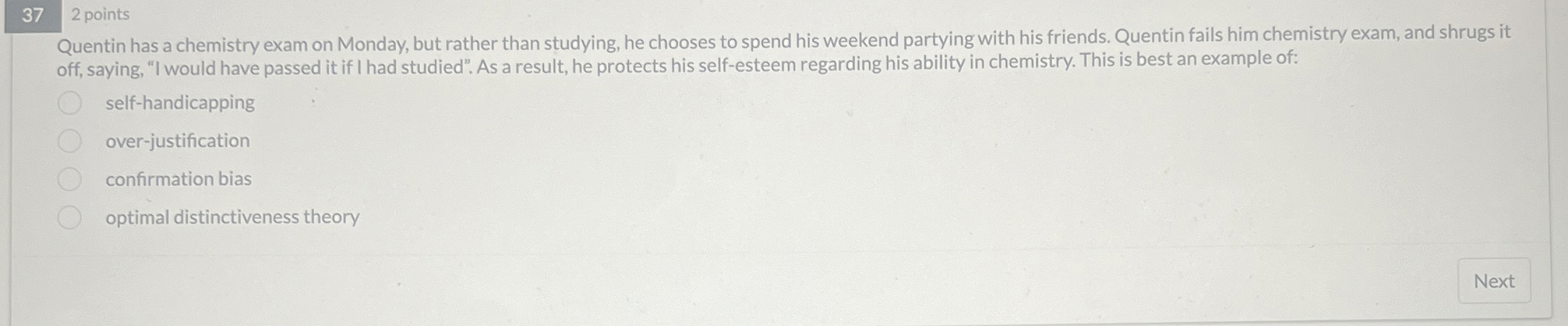 Solved 372 ﻿pointsQuentin has a chemistry exam on Monday, | Chegg.com
