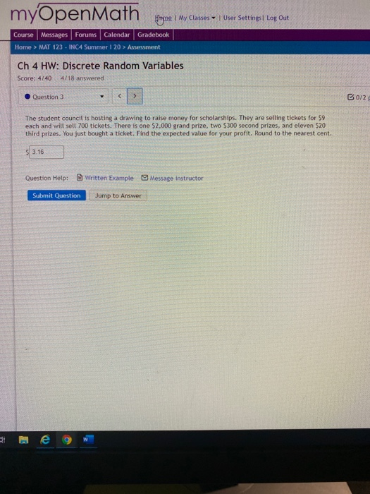 Solved myOpenMath Home My Classes User Settings Log Out | Chegg.com