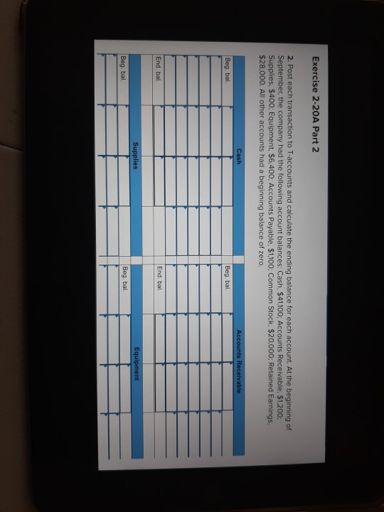 Solved Required information Exercise 2-20A Record | Chegg.com