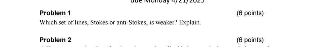 Solved Problem 1(6 ﻿points)Which set of lines, Stokes or | Chegg.com