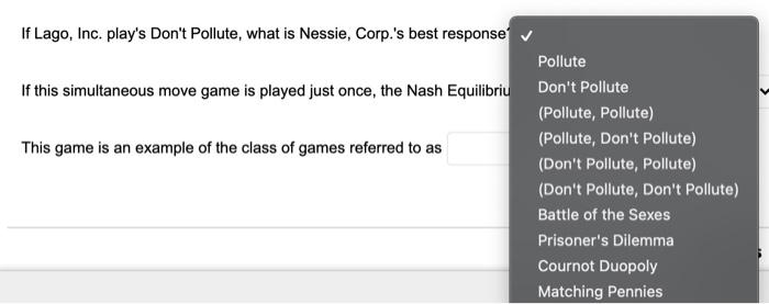 Solved Consider the simultaneous move game below. Two firms | Chegg.com