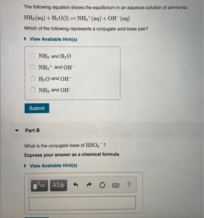 Solved The following equation shows the equilibrium in an | Chegg.com