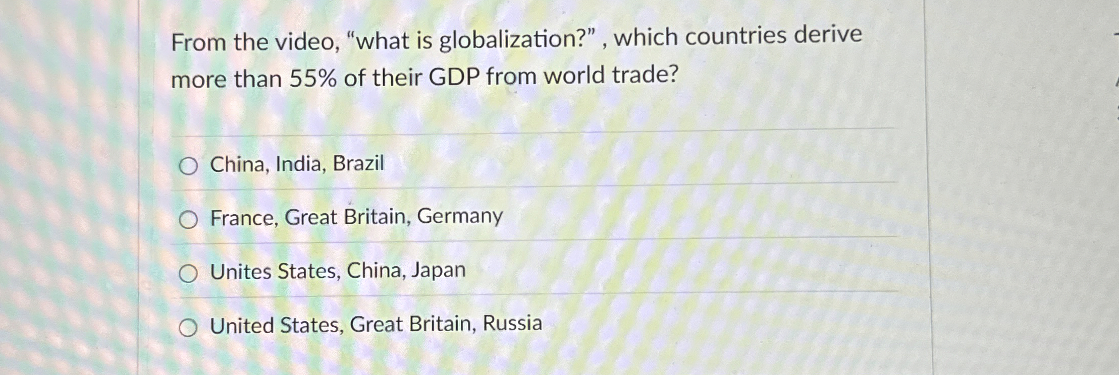 Solved From the video, "what is globalization?" , ﻿which | Chegg.com