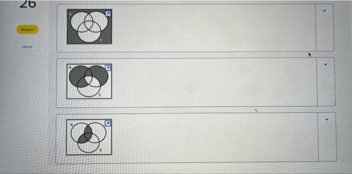 Solved Match each of the given combinations of sets A, B and | Chegg.com
