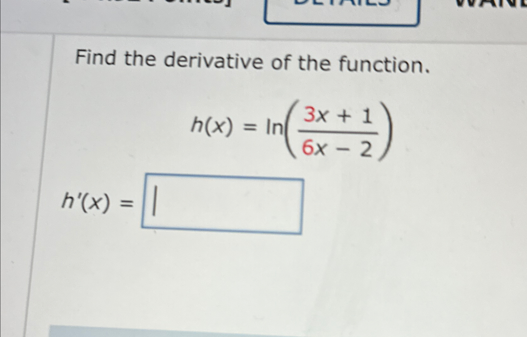 Solved Find the derivative of the | Chegg.com