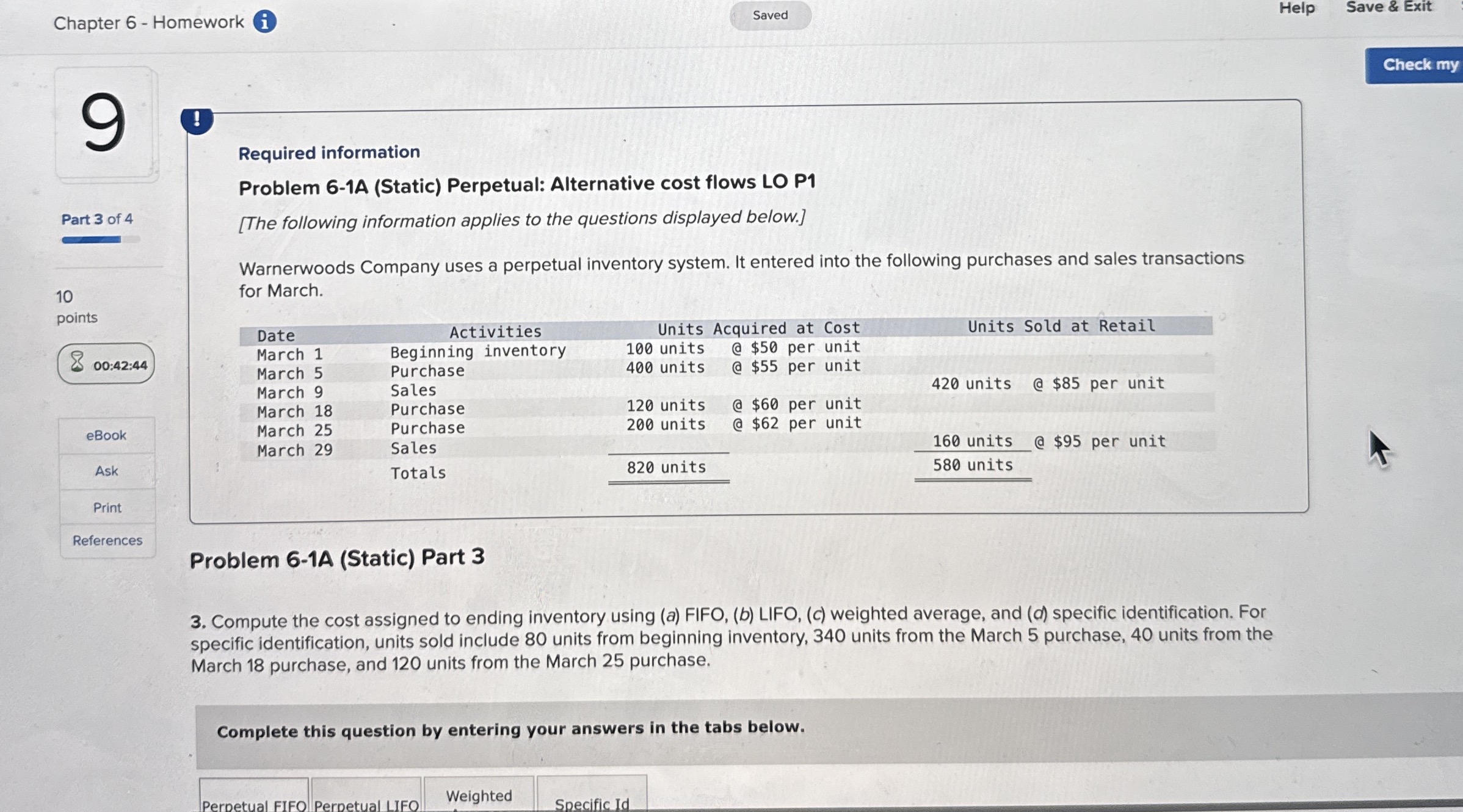 Chapter 6 - ﻿HomeworkSavedHelpSave Chapter 6 - | Chegg.com