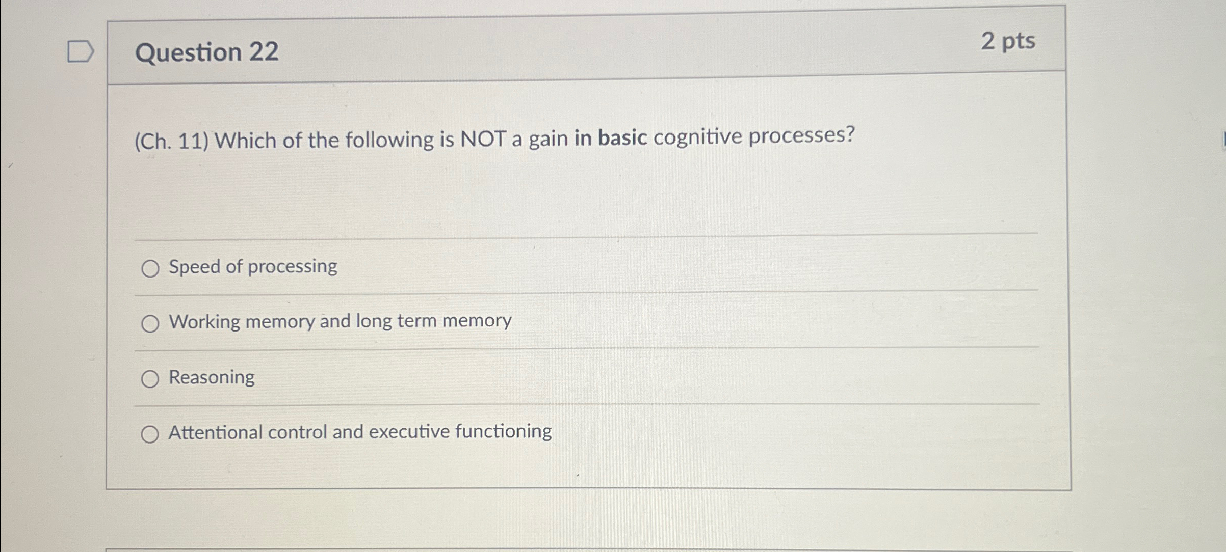 Solved Question 222 ﻿pts(Ch. 11) ﻿Which of the following is | Chegg.com