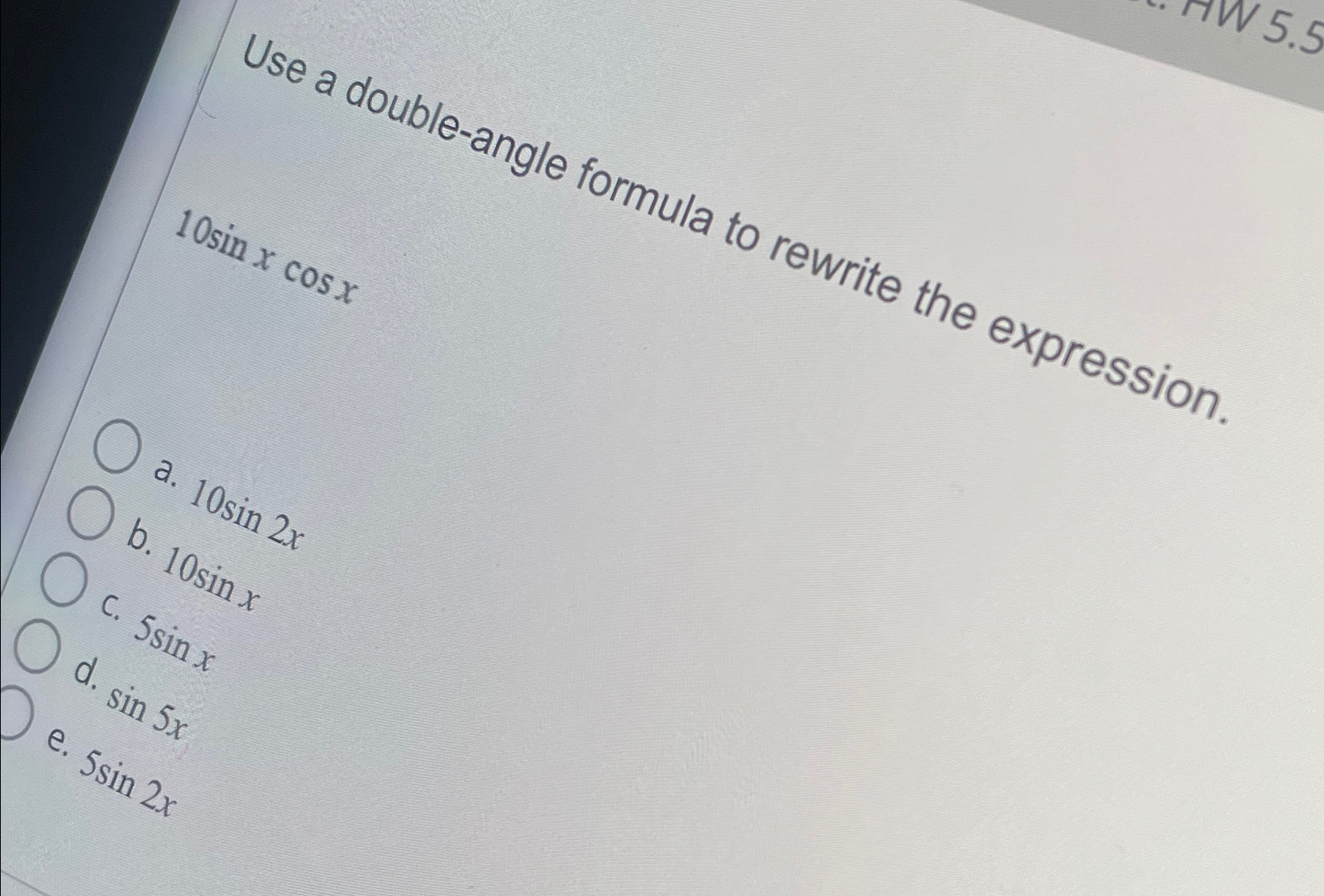 Solved use a doub/e-angle formula to rewrite the | Chegg.com