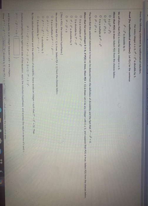 Solved Prove the following statement by mathematical | Chegg.com