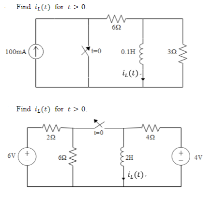 Solved Find iL(t) ﻿for t>0. | Chegg.com