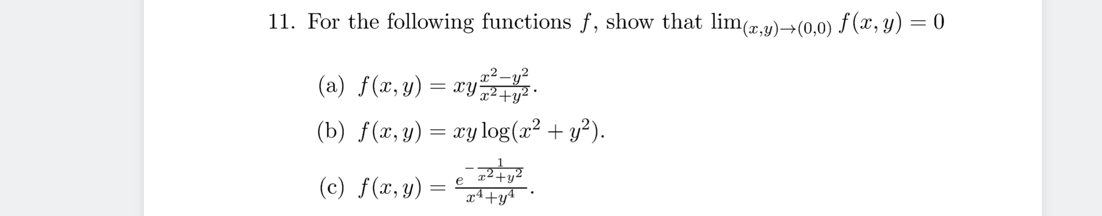 Solved For the following functions f, ﻿show that | Chegg.com
