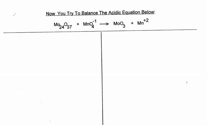 Solved balance this ACIDIC equation below showing all work. | Chegg.com
