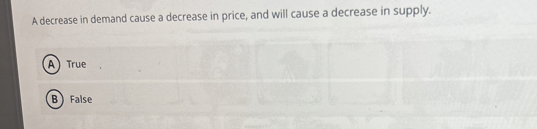 A decrease in demand cause a decrease in price, and | Chegg.com