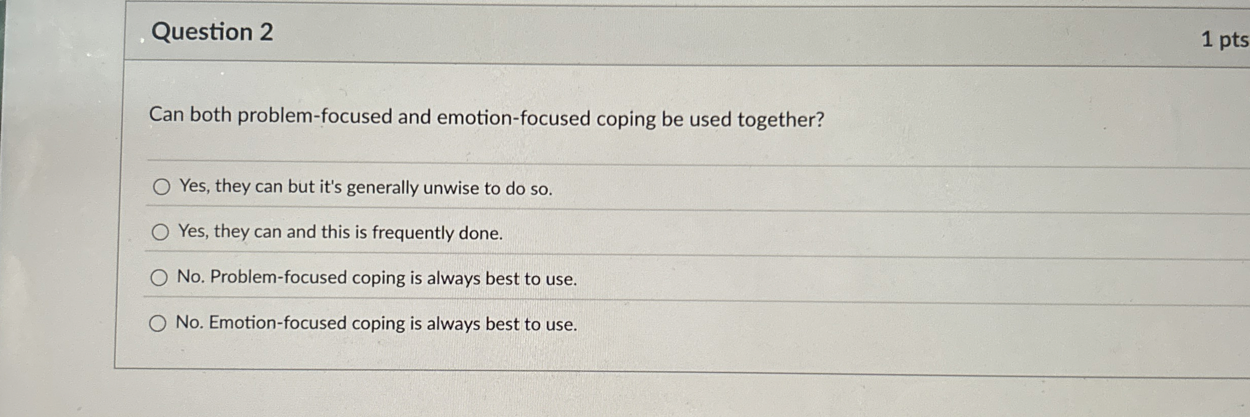 Solved Question 2Can both problem-focused and | Chegg.com