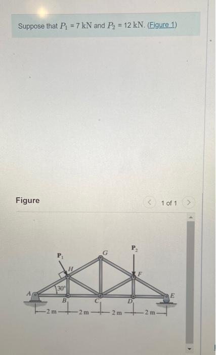 Solved Suppose that P1=7kN and P2=12kN. (Figure 1)Determine | Chegg.com