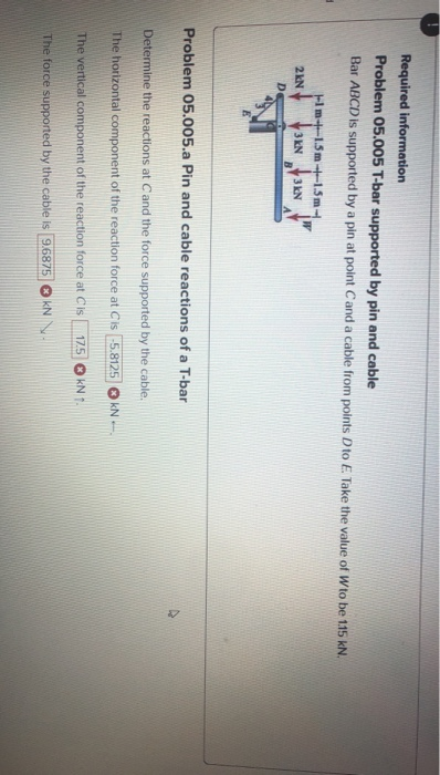 Solved Required information Problem 05.005 T-bar supported | Chegg.com