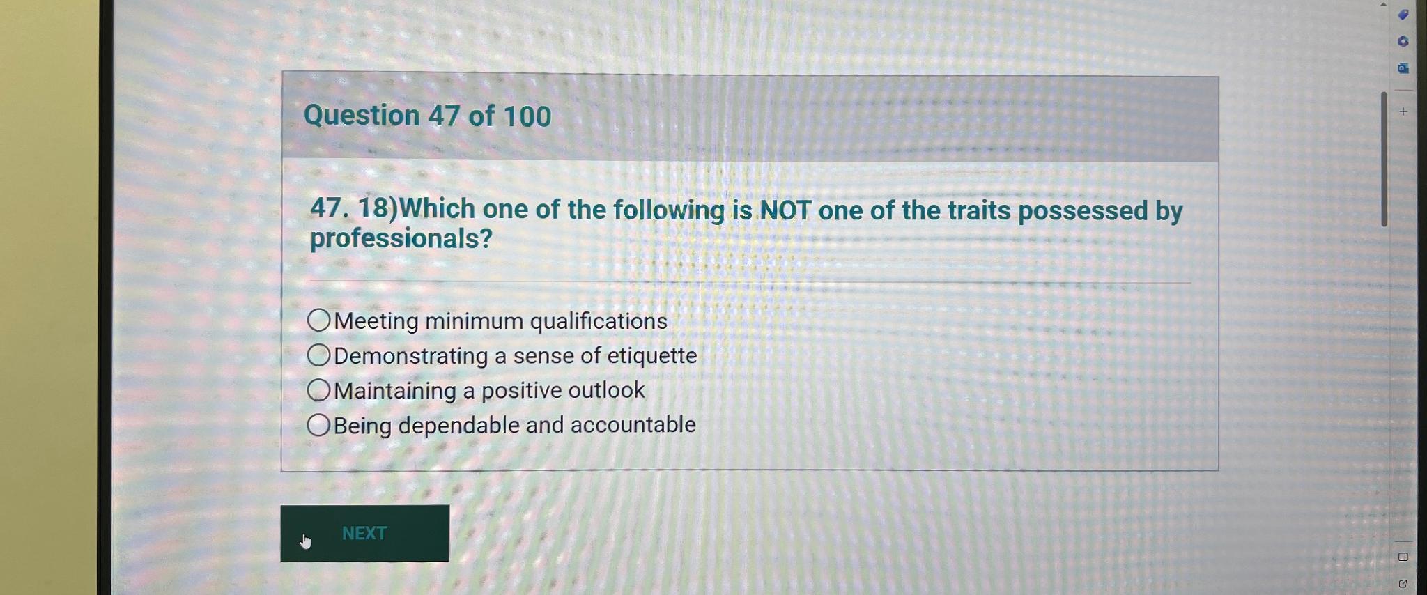 Solved Question 47 ﻿of 10047. 18)Which one of the following | Chegg.com