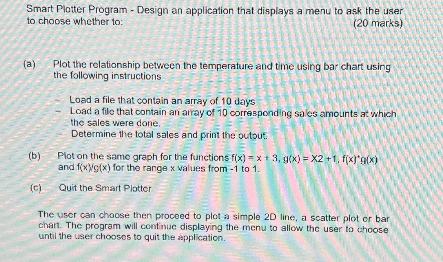 Solved Smart Plotter Program ﻿design An Application That