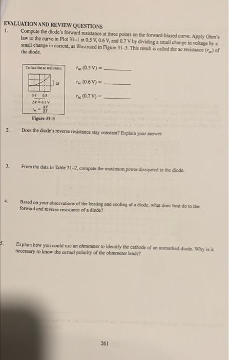 Solved 31 Diode Characteristics Name Date Class READING | Chegg.com