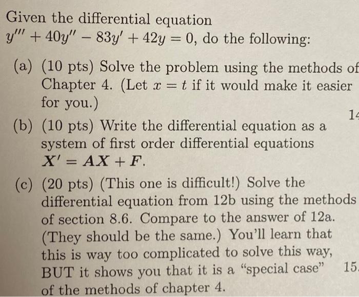 Solved Solve the differential equation subject to the | Chegg.com