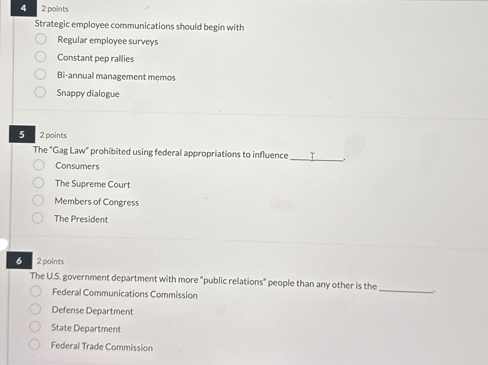 Solved 42 ﻿pointsStrategic employee communications should | Chegg.com