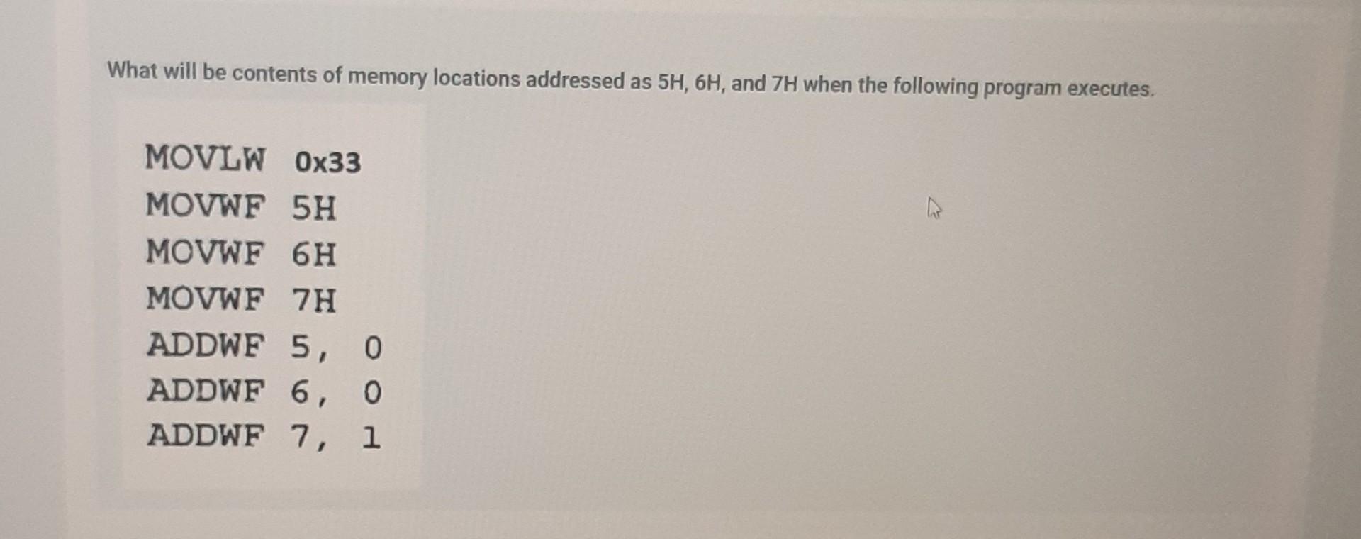 Solved What will be contents of memory locations addressed | Chegg.com