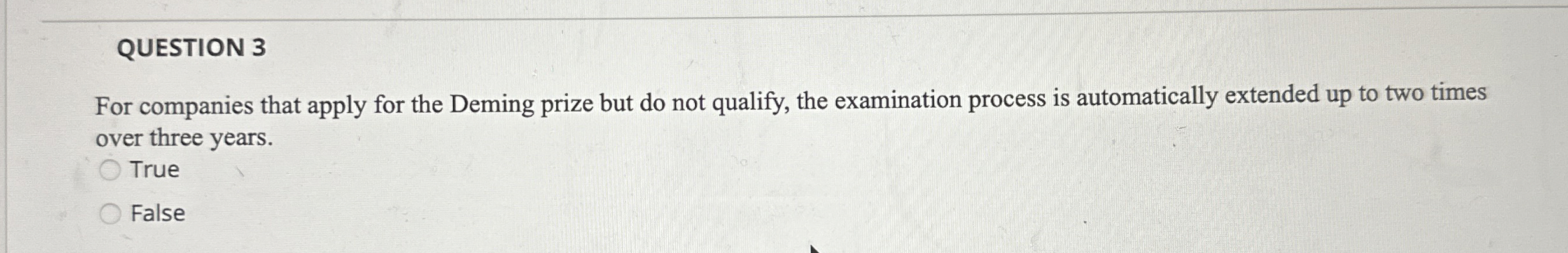 Solved QUESTION 3For companies that apply for the Deming | Chegg.com