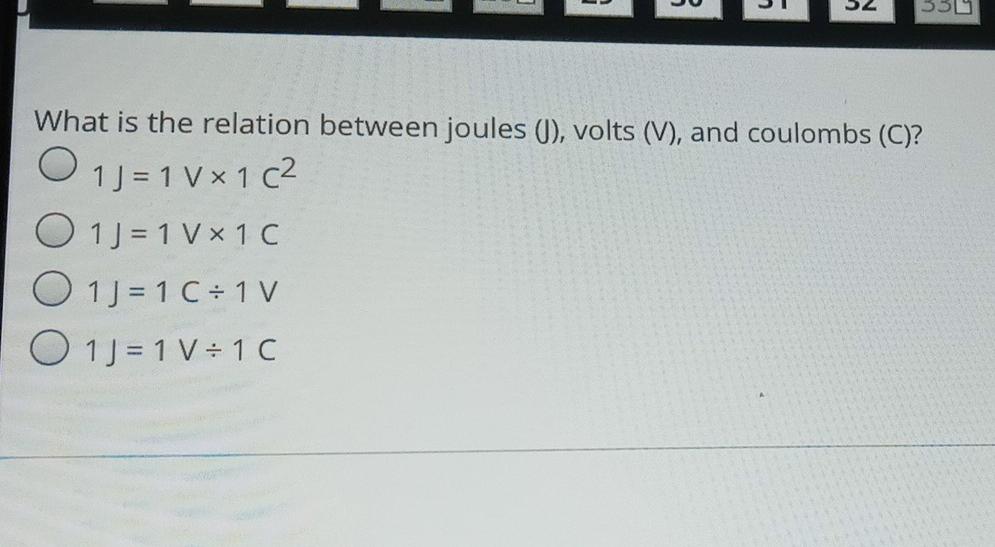 Solved What is the relation between joules (), volts (V), | Chegg.com