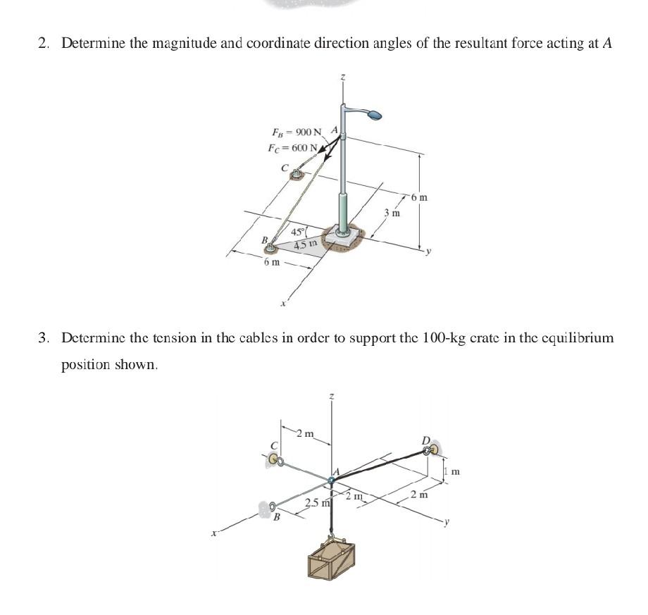 Solved 2. Determine the magnitude and coordinate direction | Chegg.com