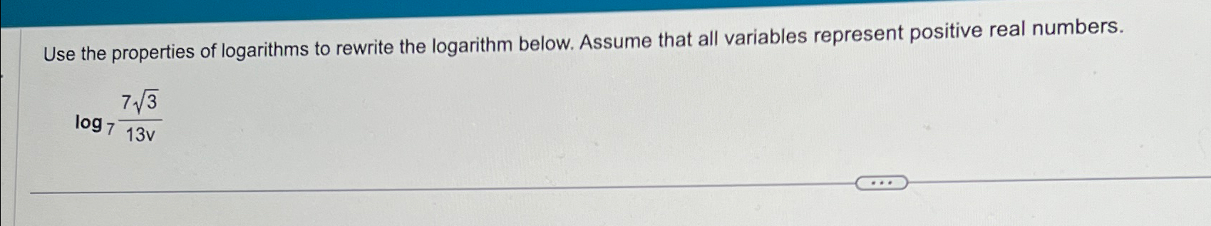 Solved Use the properties of logarithms to rewrite the | Chegg.com