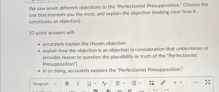 We saw seven different objections to the | Chegg.com