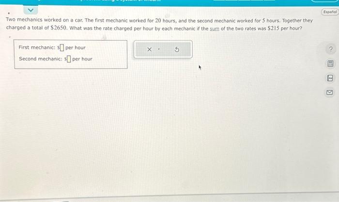 Solved Two mechanics worked on a car. The first mechanic | Chegg.com