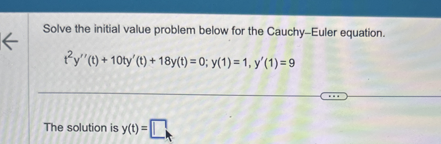 Solved Solve the initial value problem below for the | Chegg.com