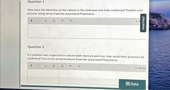 Solved Question 1 How were the identities of the cations in | Chegg.com