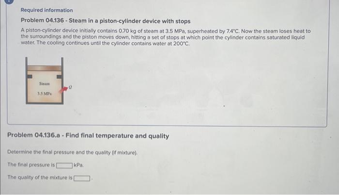 Solved Required information Problem 04.136 - Steam in a | Chegg.com