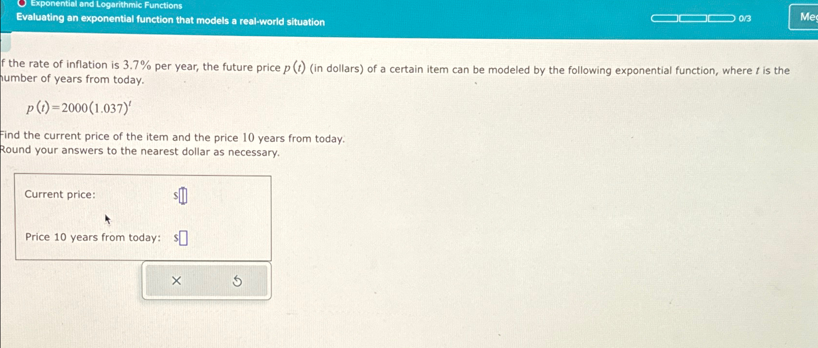 Solved Exponential and Logarithmic FunctionsEvaluating an | Chegg.com