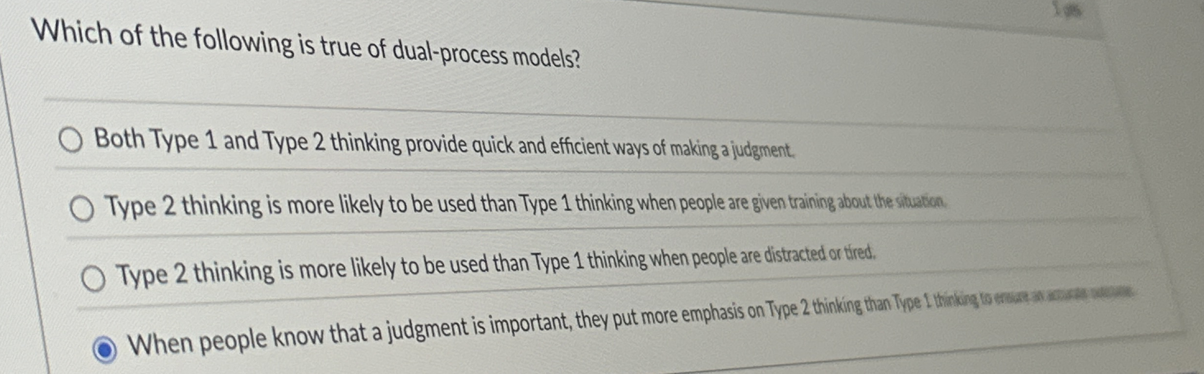Solved Which of the following is true of dual-process | Chegg.com