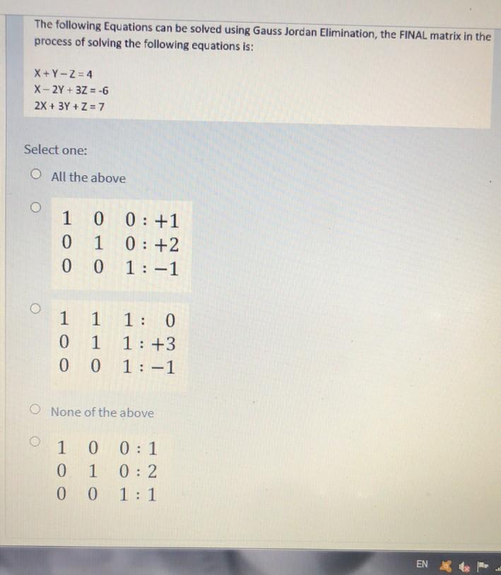 Solved The following Equations can be solved using Gauss | Chegg.com