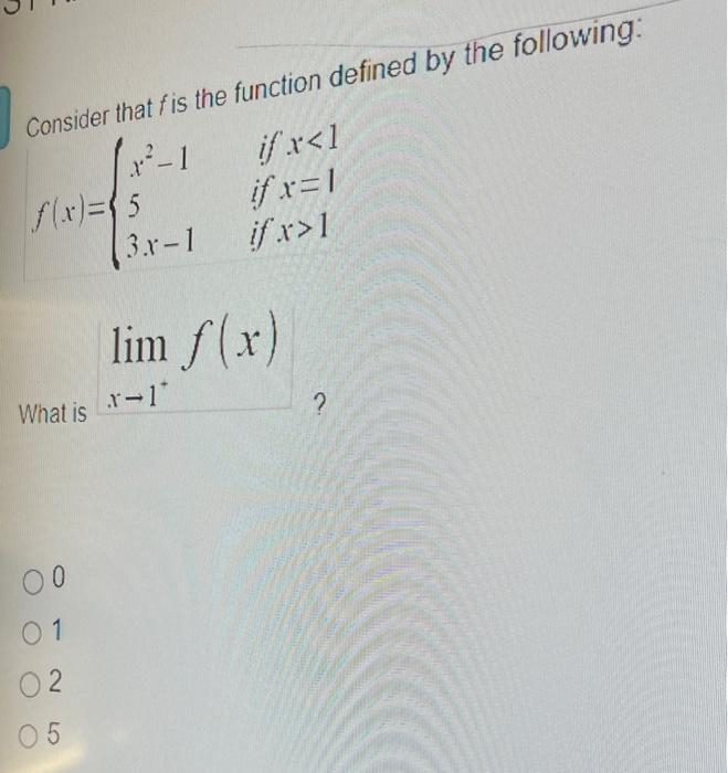 Solved Consider that f is the function defined by the | Chegg.com