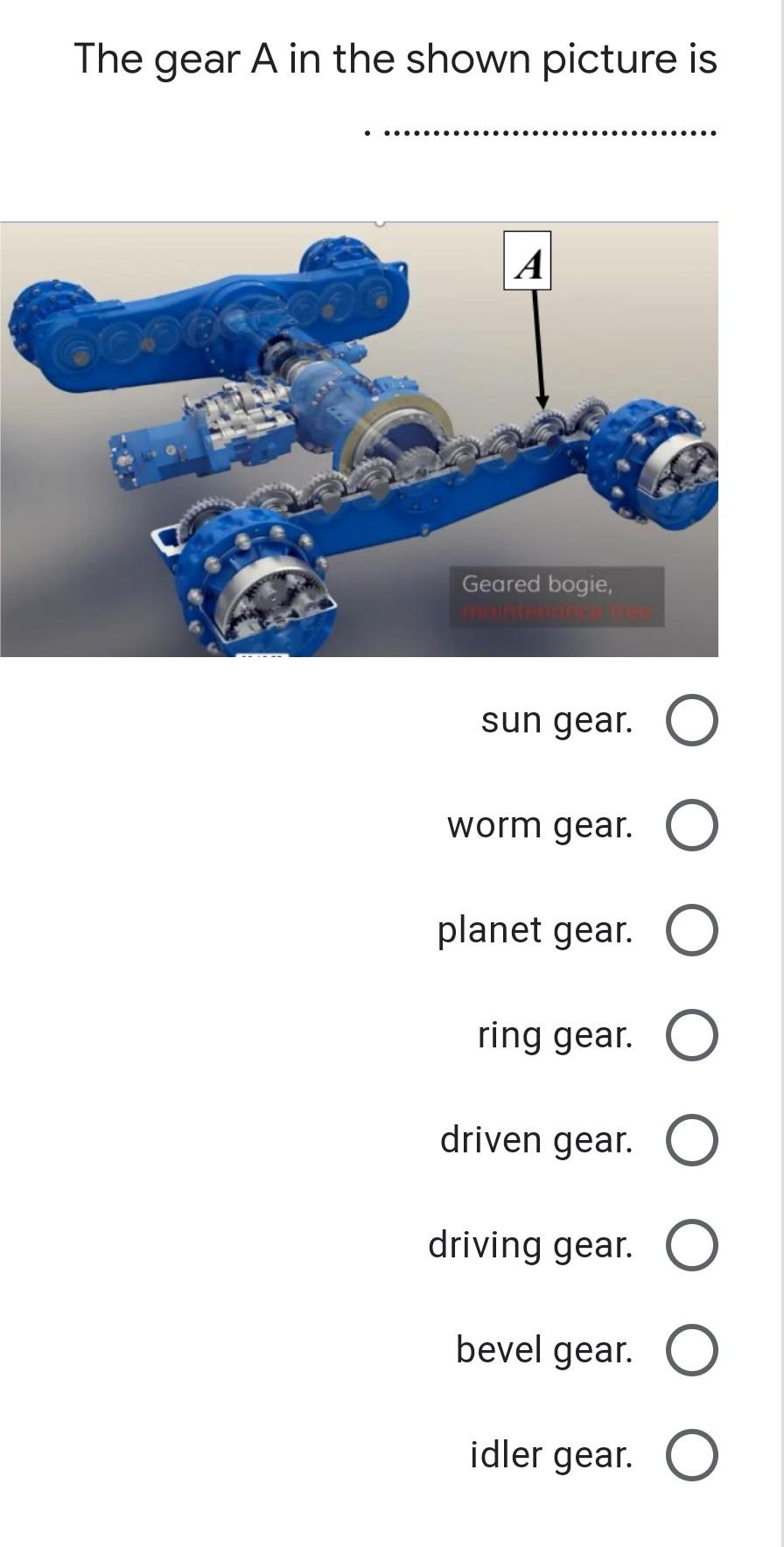 Solved The gear A in the shown picture is A Geared bogie, | Chegg.com