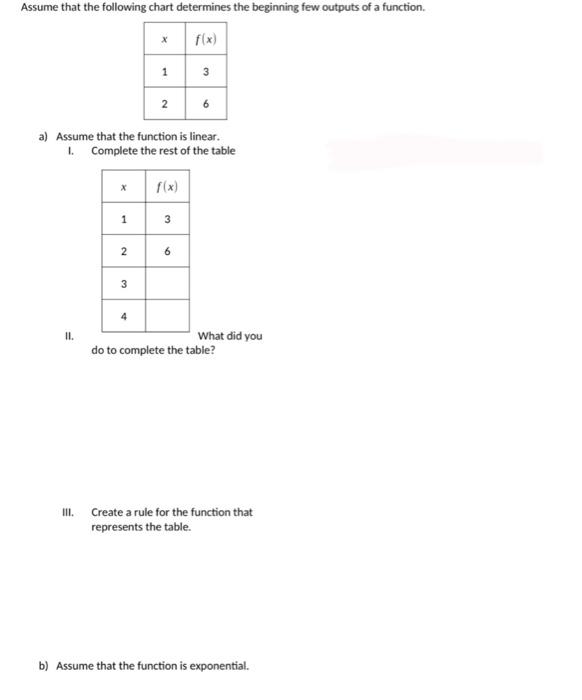 Solved For part B (I) is "Complete the rest of the table" | Chegg.com