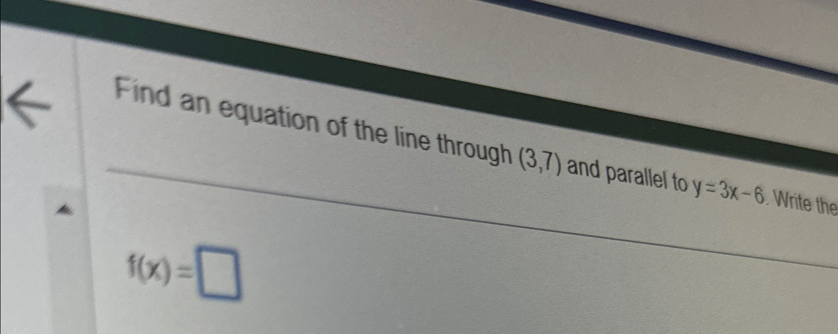 Solved Find An Equation Of The Line Through 3 7 ﻿and