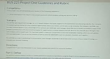 Solved BUS 225 ﻿Project One Guidelines and | Chegg.com